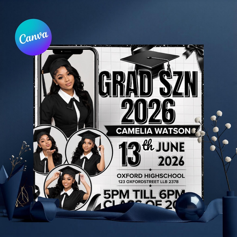 Graduation Invitation Flyer Template: Class of 2026 Announcement ...