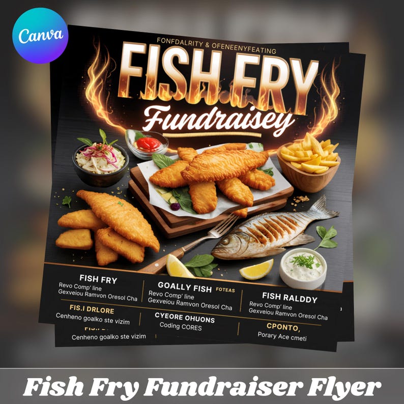 Editable Fish Fry Fundraiser Flyer Template (digital Download) - Etsy ...