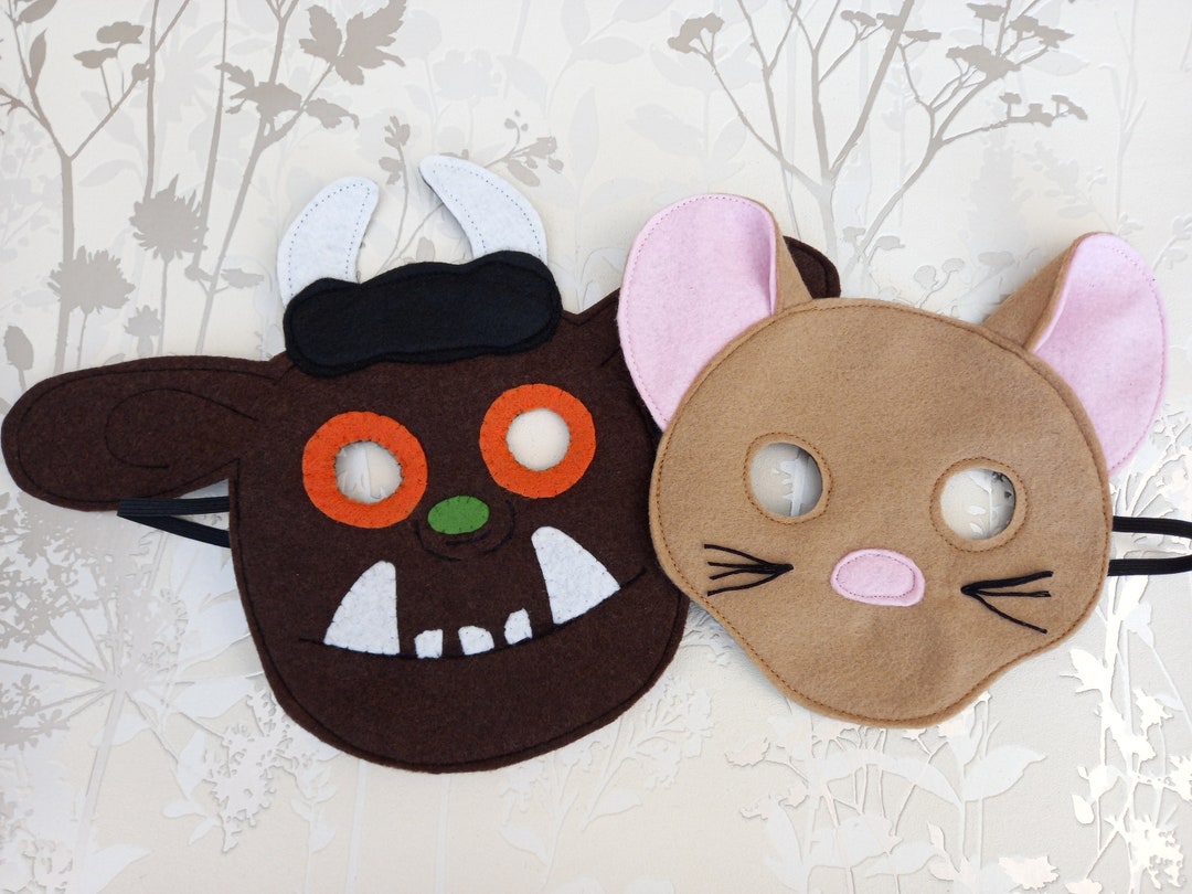 Hand Finished Gruffalo and Mouse Set Mask Dress up or Role - Etsy