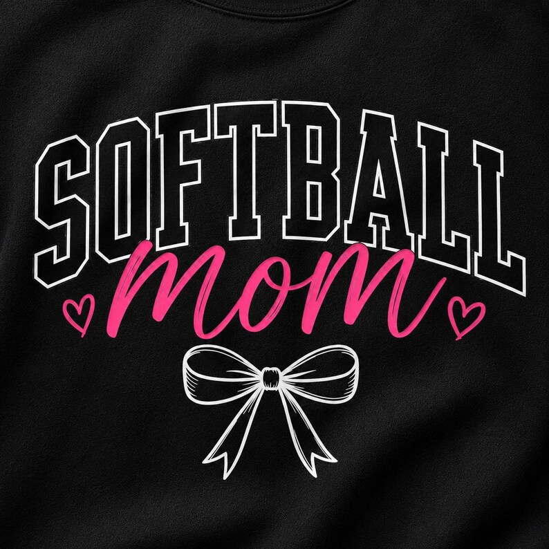 Softball Mom SVG PNG, Pink Bow Varsity Design (digital Download) - Etsy