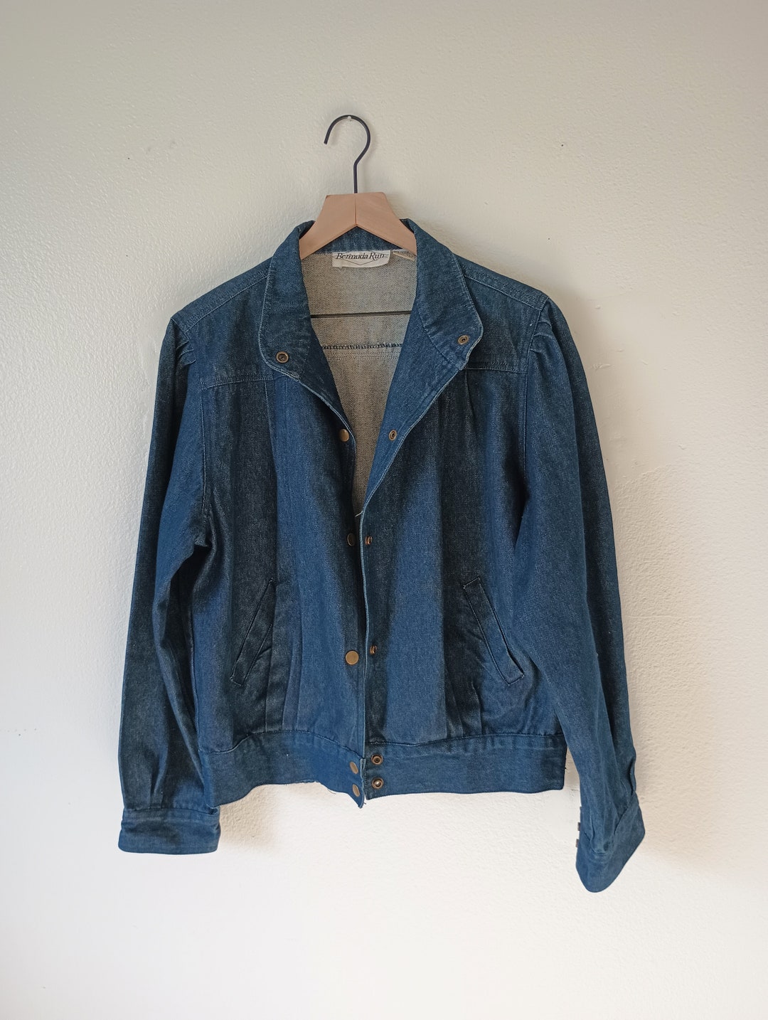 Vintage 1980's Denim Blouson Jacket - Etsy