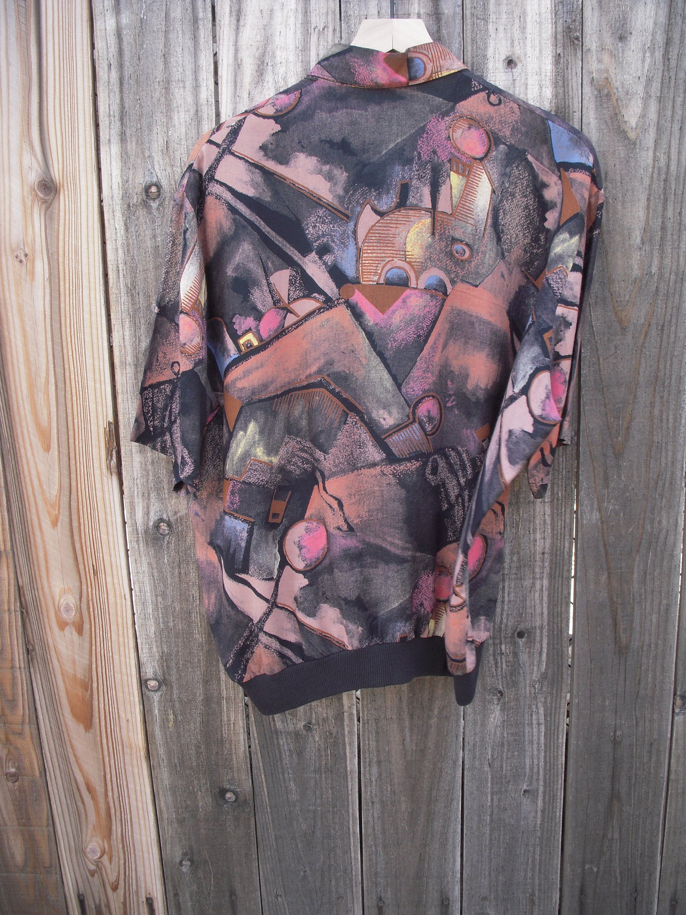 Vintage Alan Stuart Cubist Art Rayon Shirt - Etsy