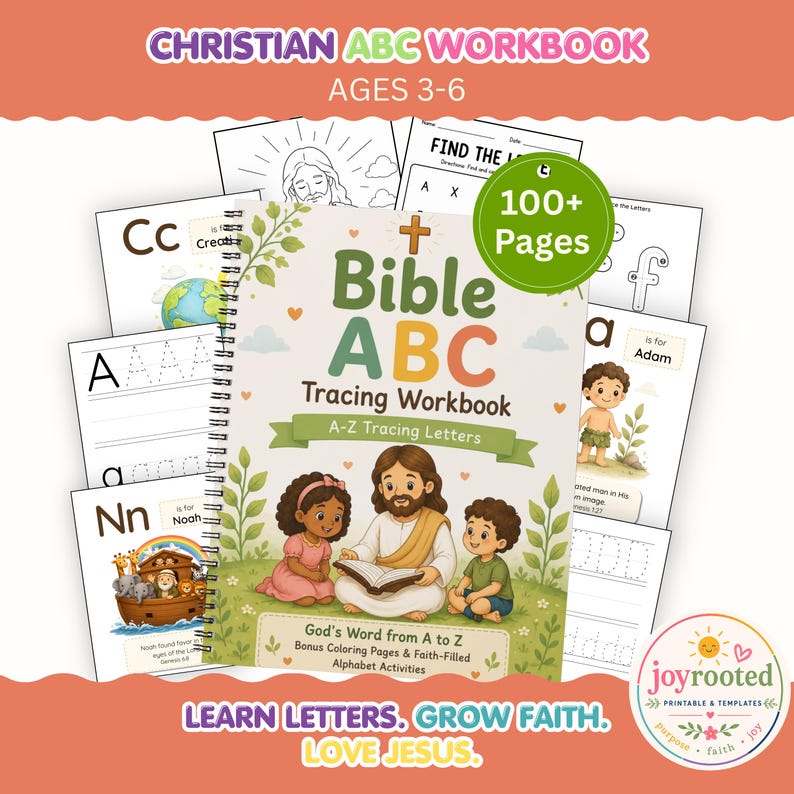 Christian ABC Workbook, Bible Alphabet Tracing, Preschool Homeschool ...