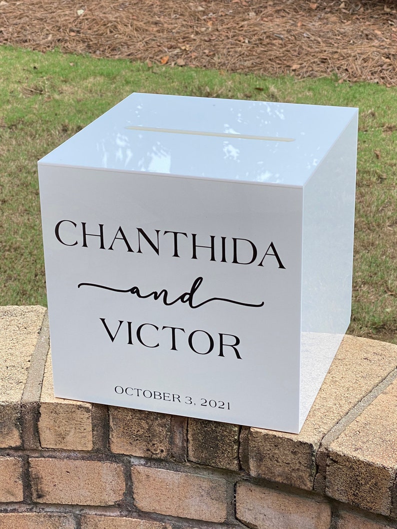 White Acrylic Card Box Wedding Card Box Wedding Gift Table - Etsy
