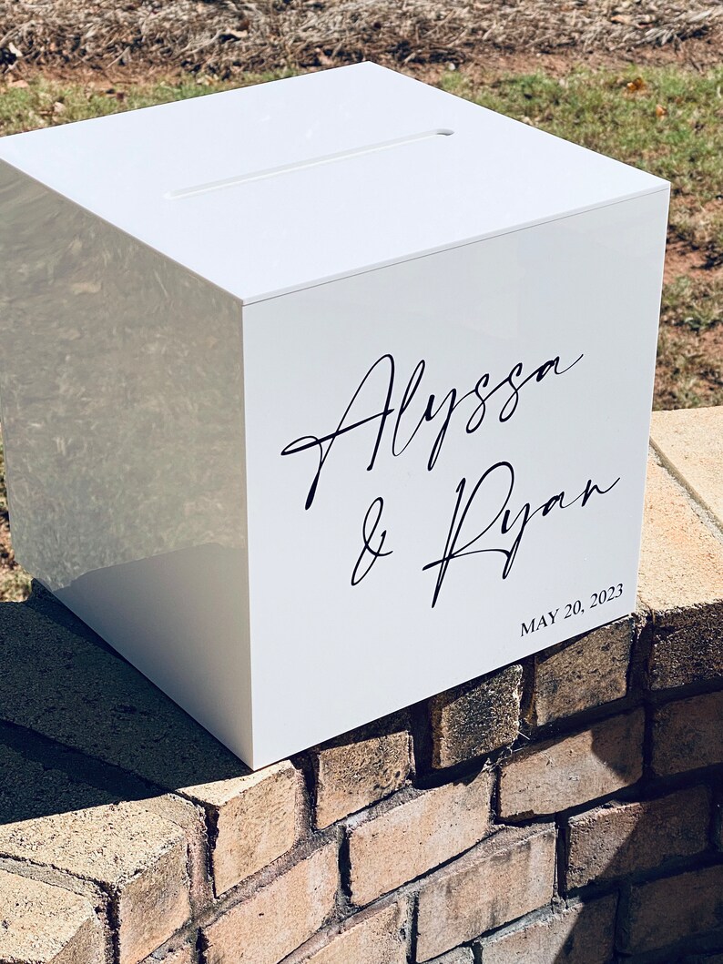 White Acrylic Card Box Wedding Card Box Wedding Gift Table - Etsy
