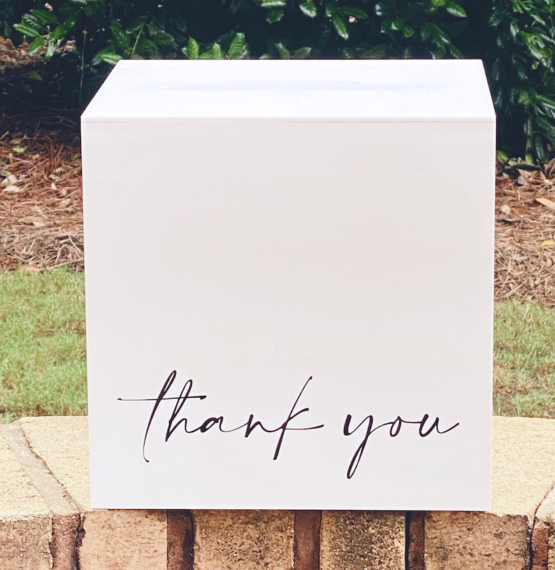 White Acrylic Card Box Wedding Card Box Wedding Gift Table - Etsy