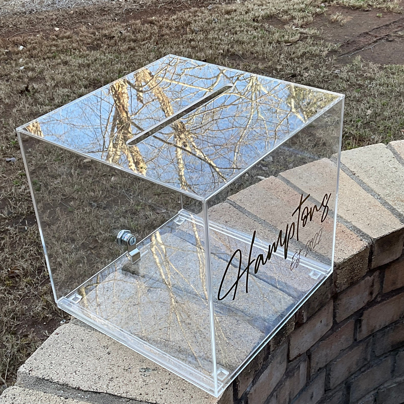 CLEAR Acrylic Card Box, Wedding Card Box, Wedding, Gift Table, Locking ...