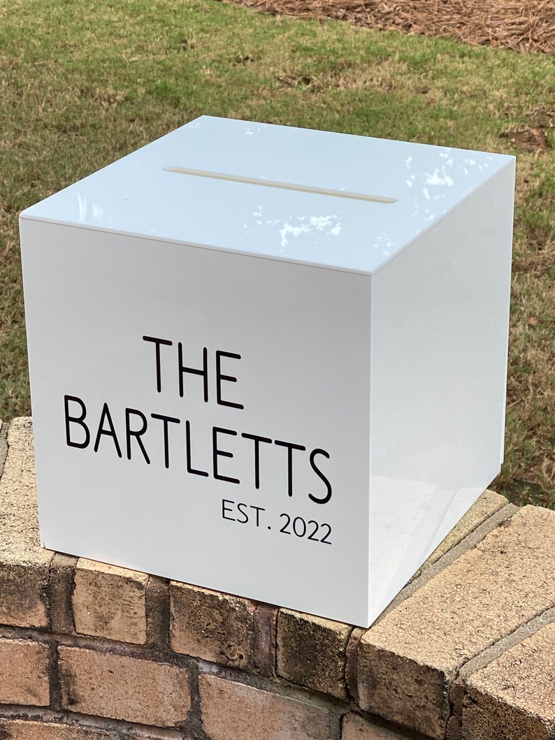White Acrylic Card Box Wedding Card Box Wedding Gift Table - Etsy