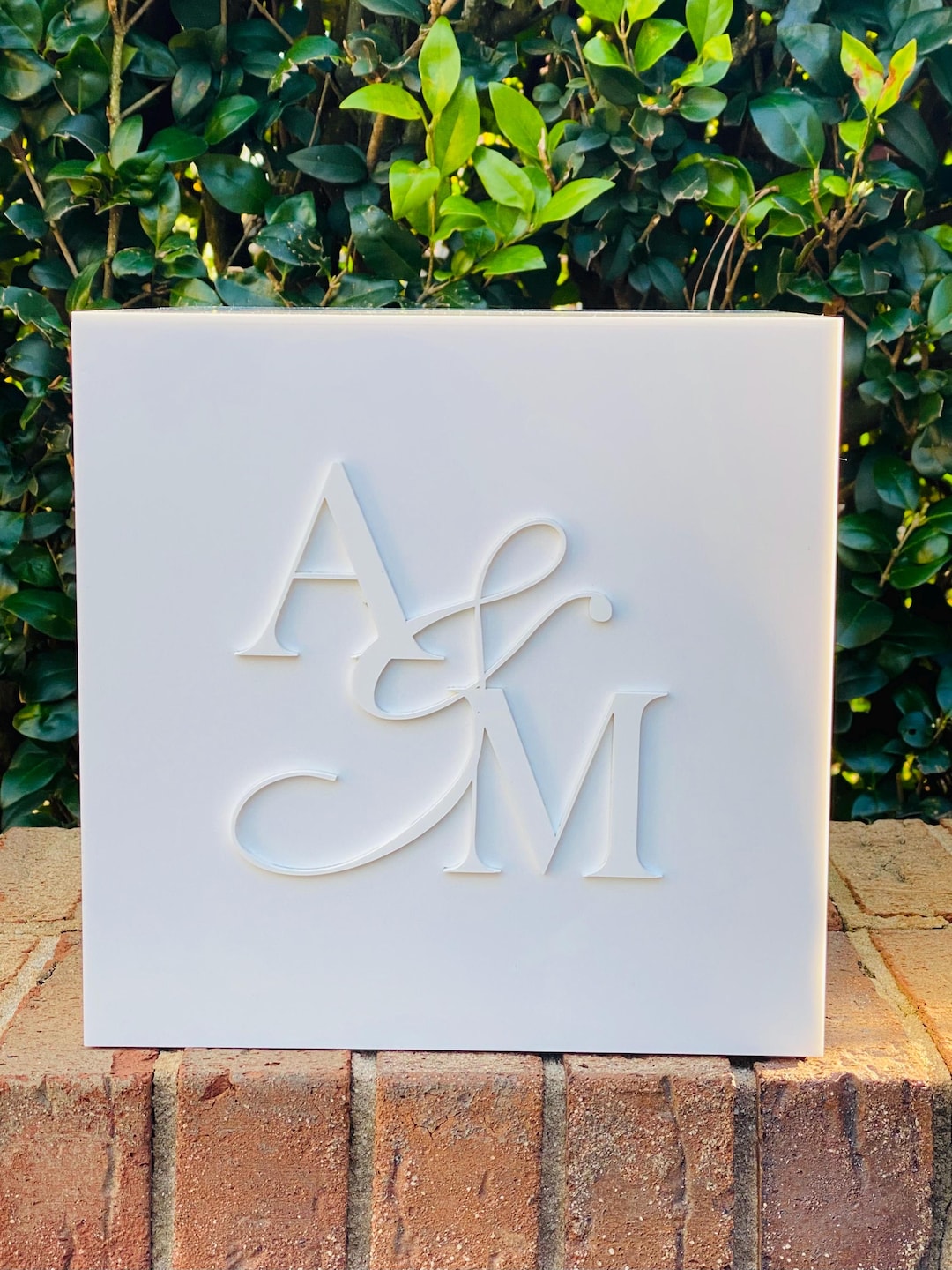 3D Acrylic Wedding Card Box, Personalized Initial Locking Keepsake - Etsy