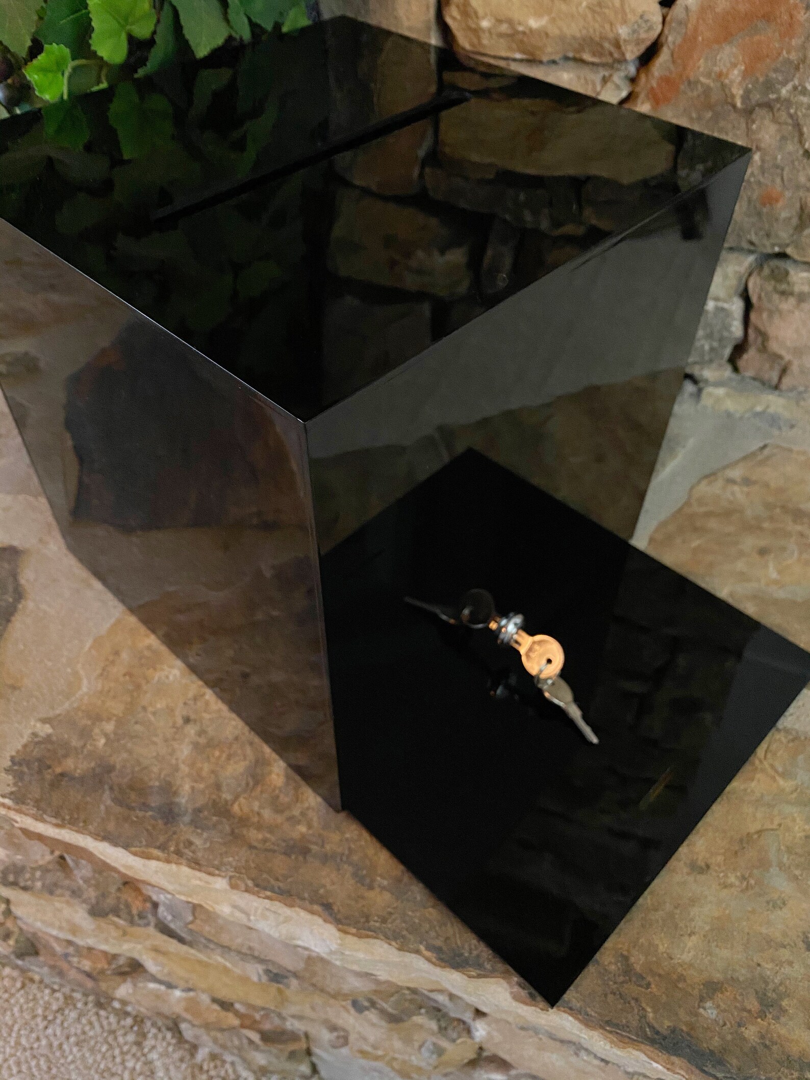 BLACK Acrylic Card Box, Wedding Card Box, Wedding, Gift Table, Locking ...