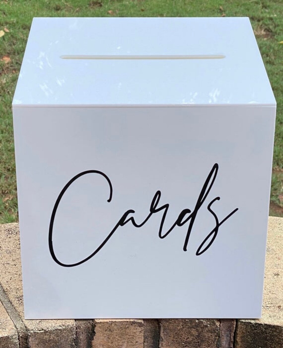 WHITE Acrylic Card Box Wedding Card Box Wedding Gift Table | Etsy