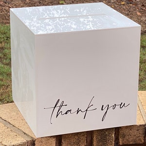 White Acrylic Card Box, Wedding Card Box, Wedding, Gift Table, Locking ...