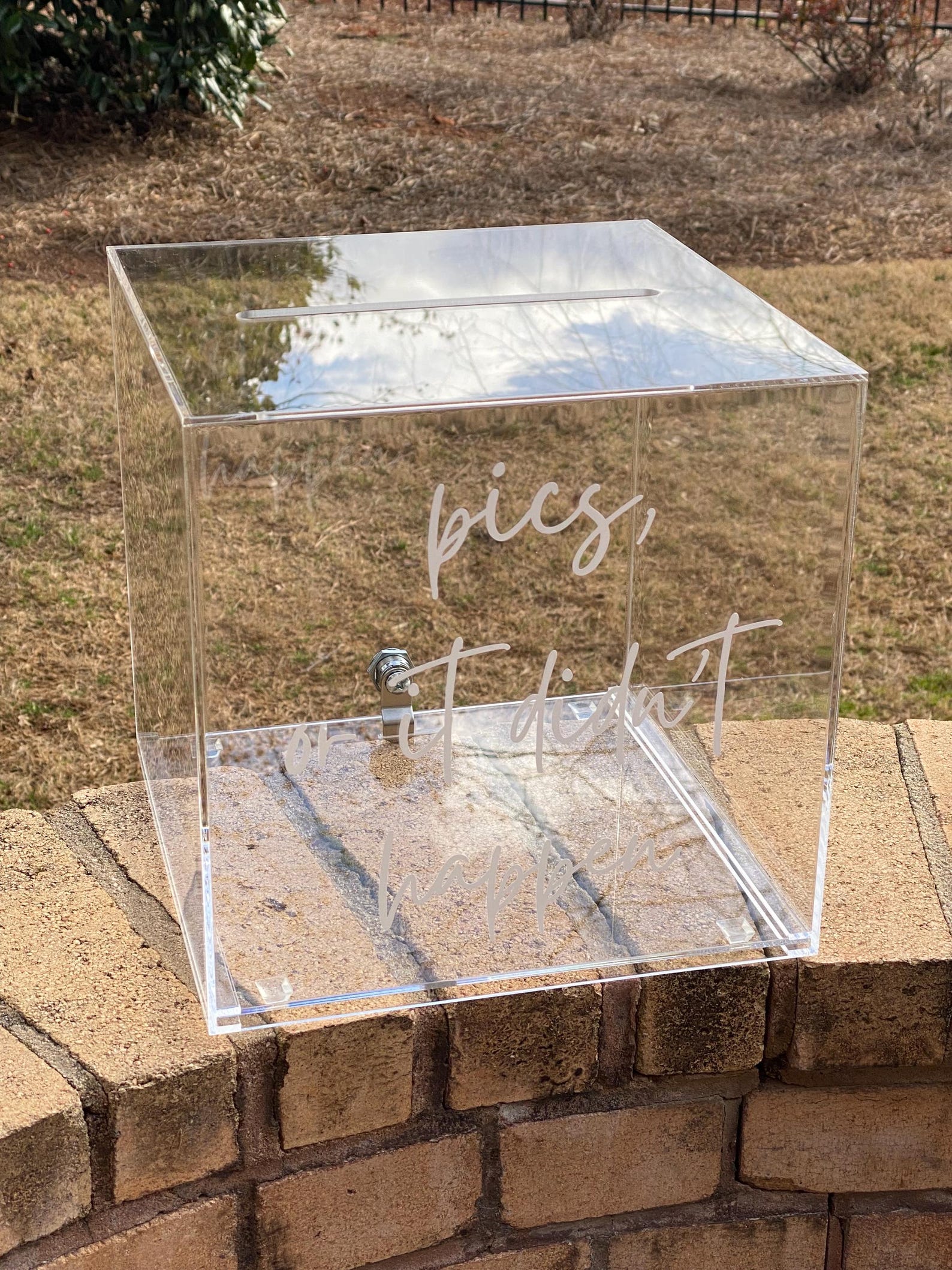 White Acrylic Card Box, Wedding Card Box, Wedding, Gift Table, Locking ...