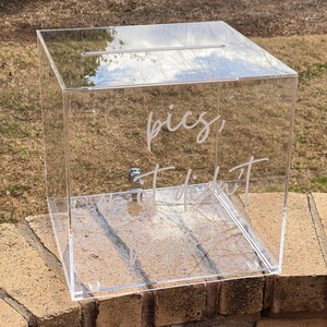White Acrylic Card Box, Wedding Card Box, Wedding, Gift Table, Locking ...