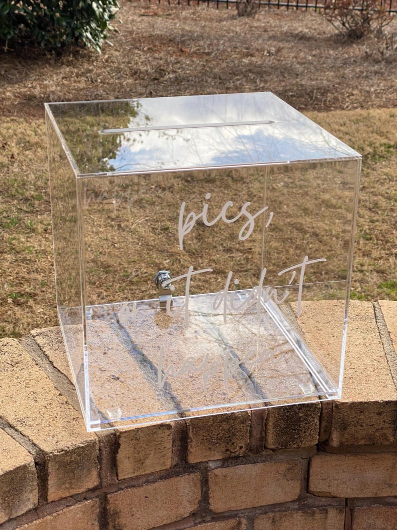 White Acrylic Card Box, Wedding Card Box, Wedding, Gift Table, Locking ...
