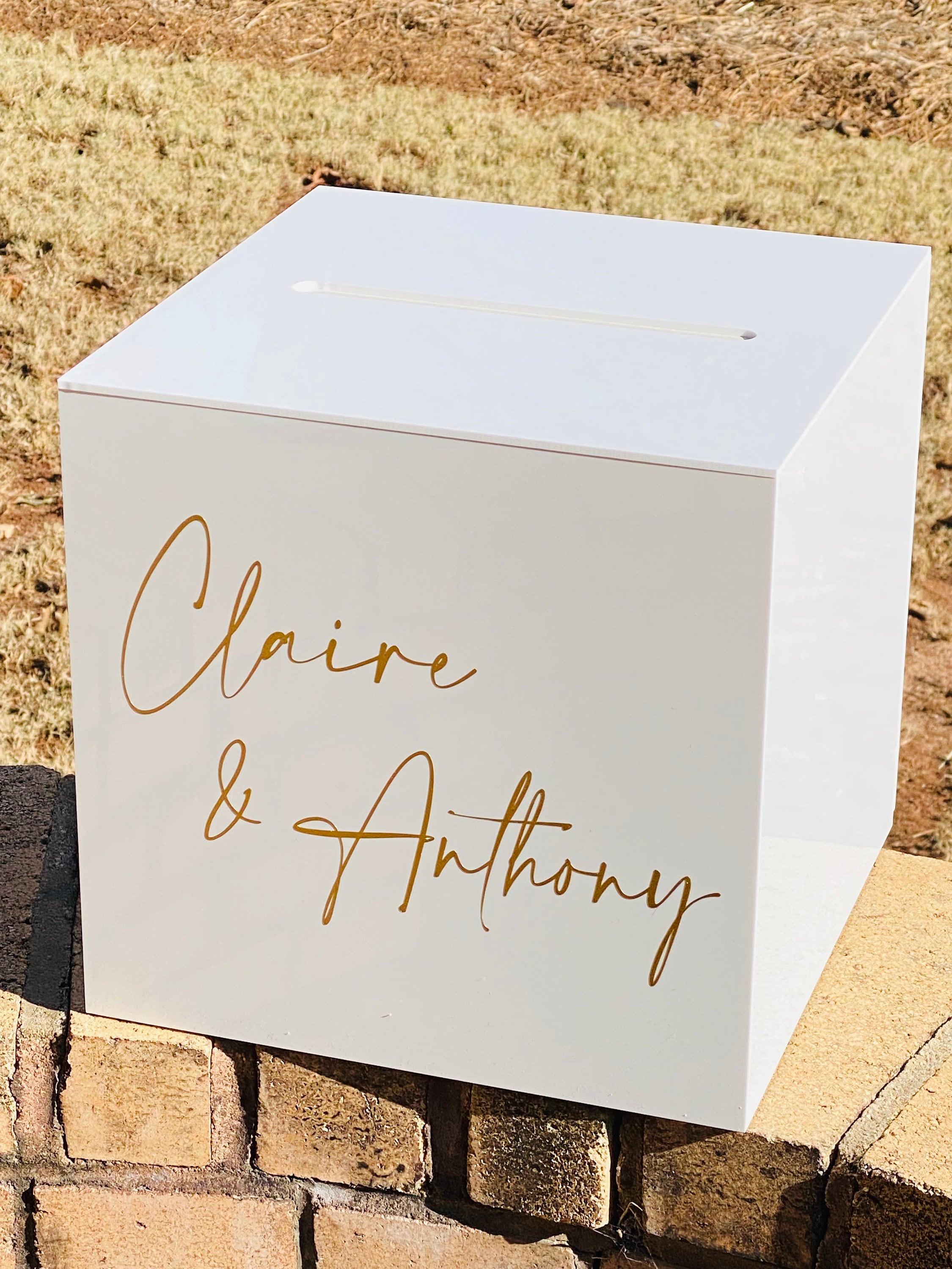 White Acrylic Card Box Wedding Card Box Wedding Gift Table - Etsy UK