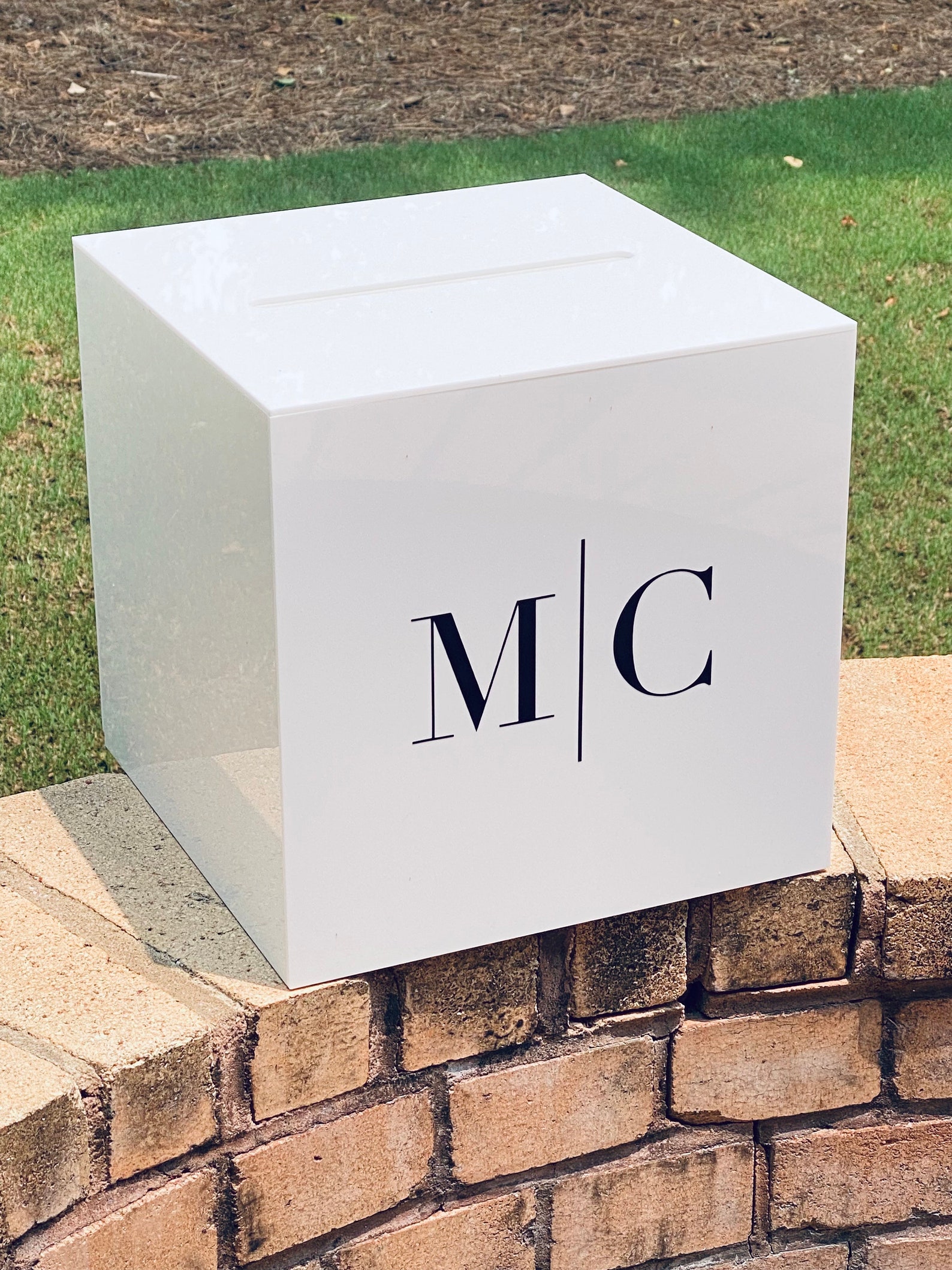 White Acrylic Card Box, Wedding Card Box, Wedding, Gift Table, Locking ...