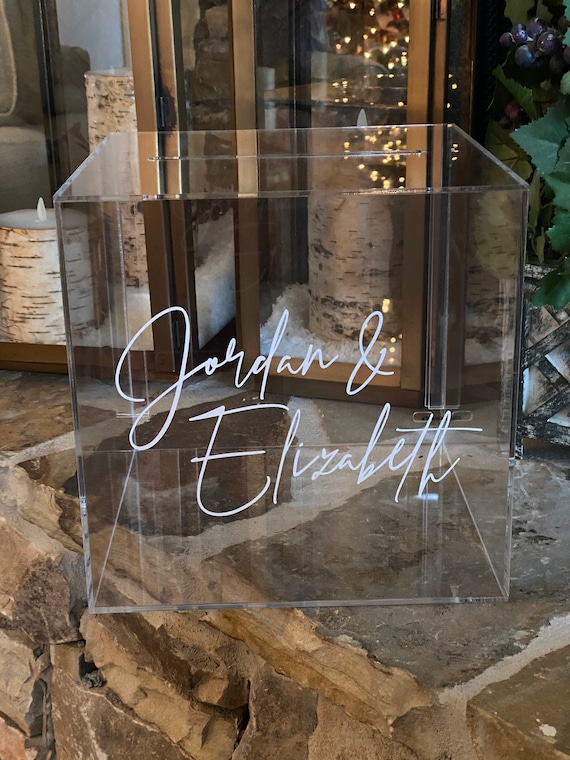 CLEAR Acrylic Card Box Wedding Card Box Wedding Gift Table | Etsy