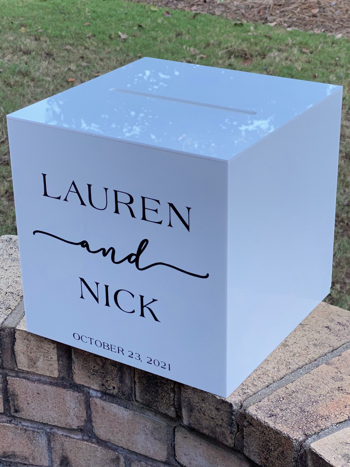WHITE Acrylic Card Box Wedding Card Box Wedding Gift Table - Etsy