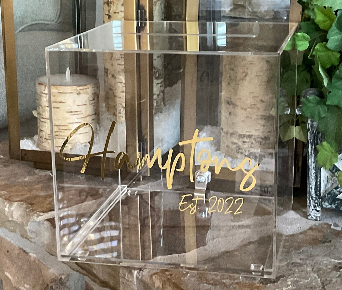 CLEAR Acrylic Card Box, Wedding Card Box, Wedding, Gift Table, Locking ...