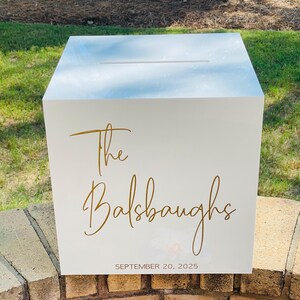 White Acrylic Card Box, Wedding Card Box, Wedding, Gift Table, Locking ...