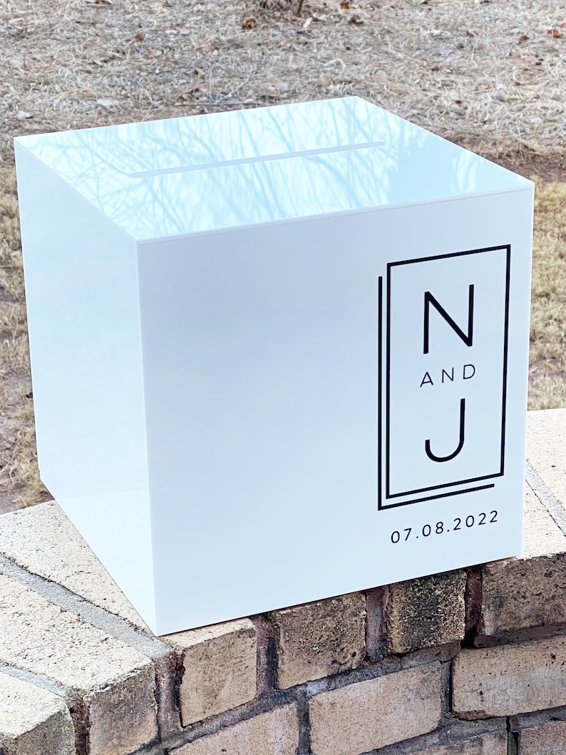 White Acrylic Card Box Wedding Card Box Wedding Gift Table - Etsy