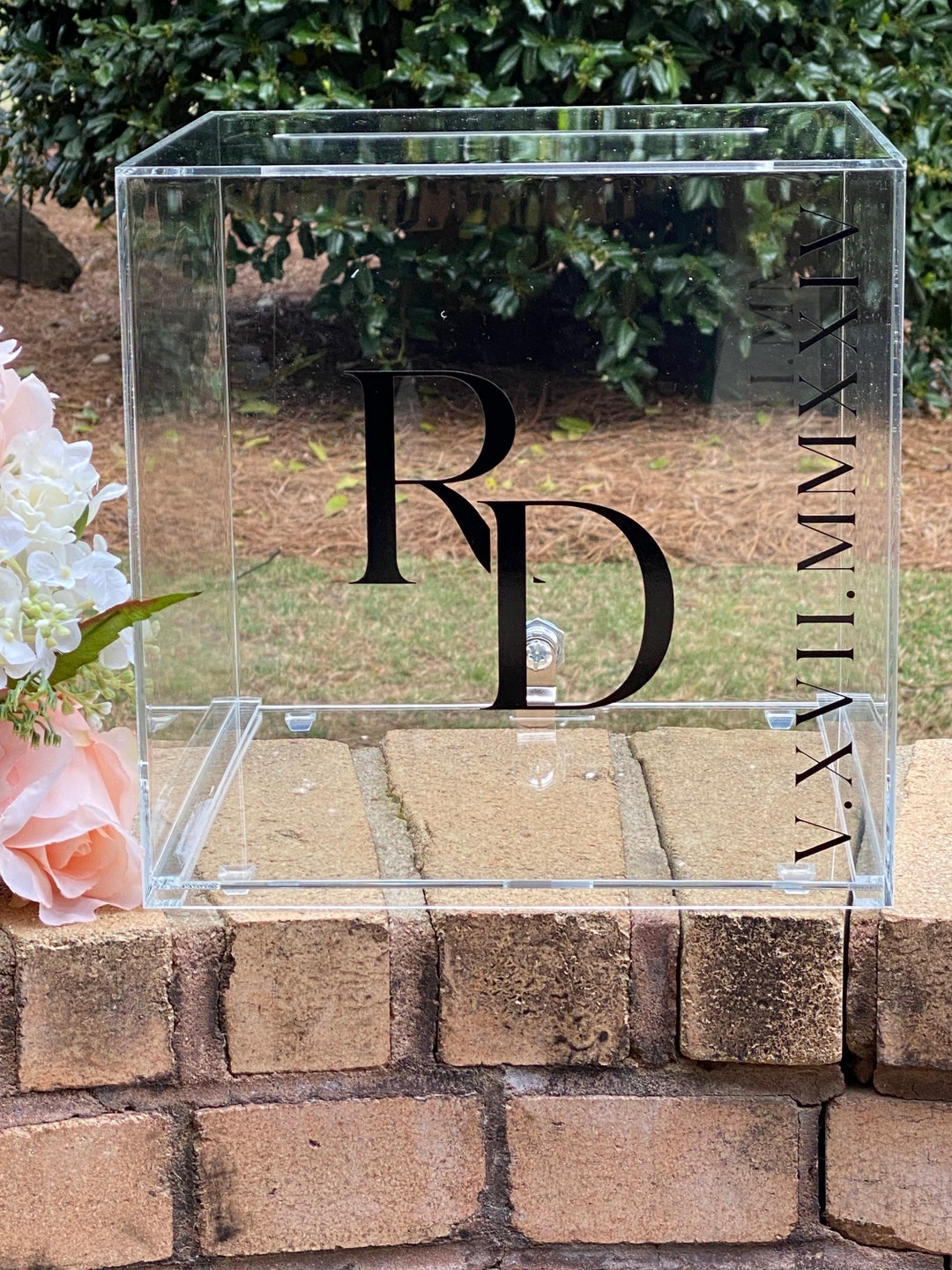 CLEAR Acrylic Card Box, Wedding Card Box, Wedding, Gift Table, Locking ...