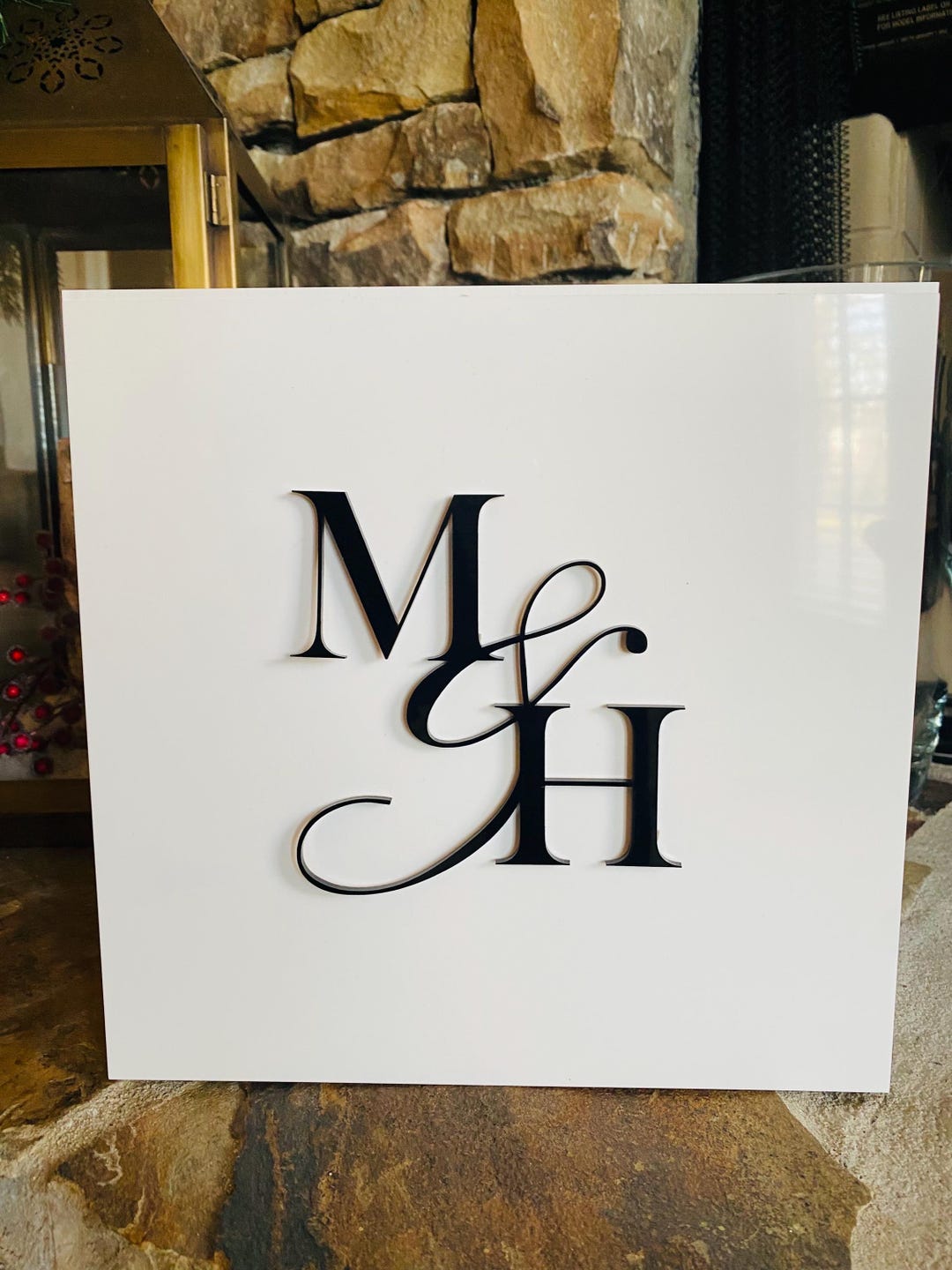 3D Acrylic Card Box, Acrylic Initials Wedding Card Box, Wedding, Gift ...
