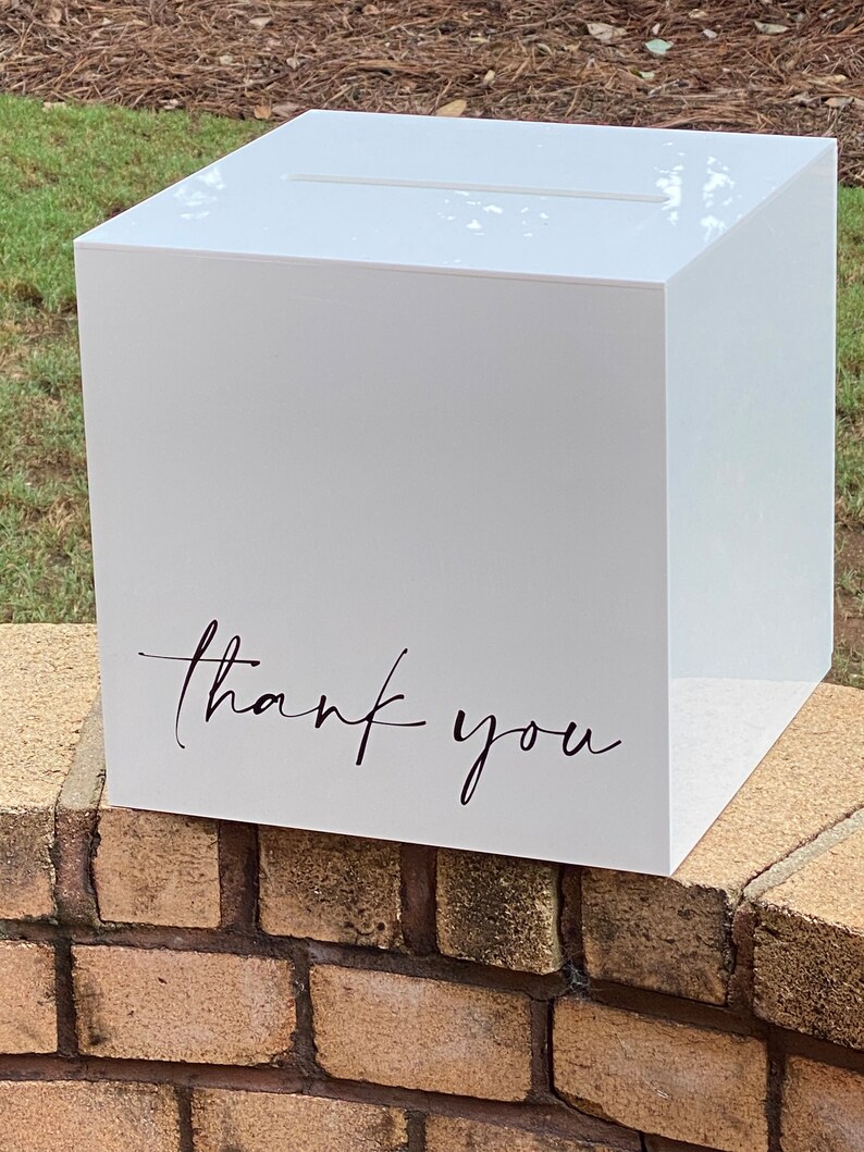 White Acrylic Card Box Wedding Card Box Wedding Gift Table - Etsy