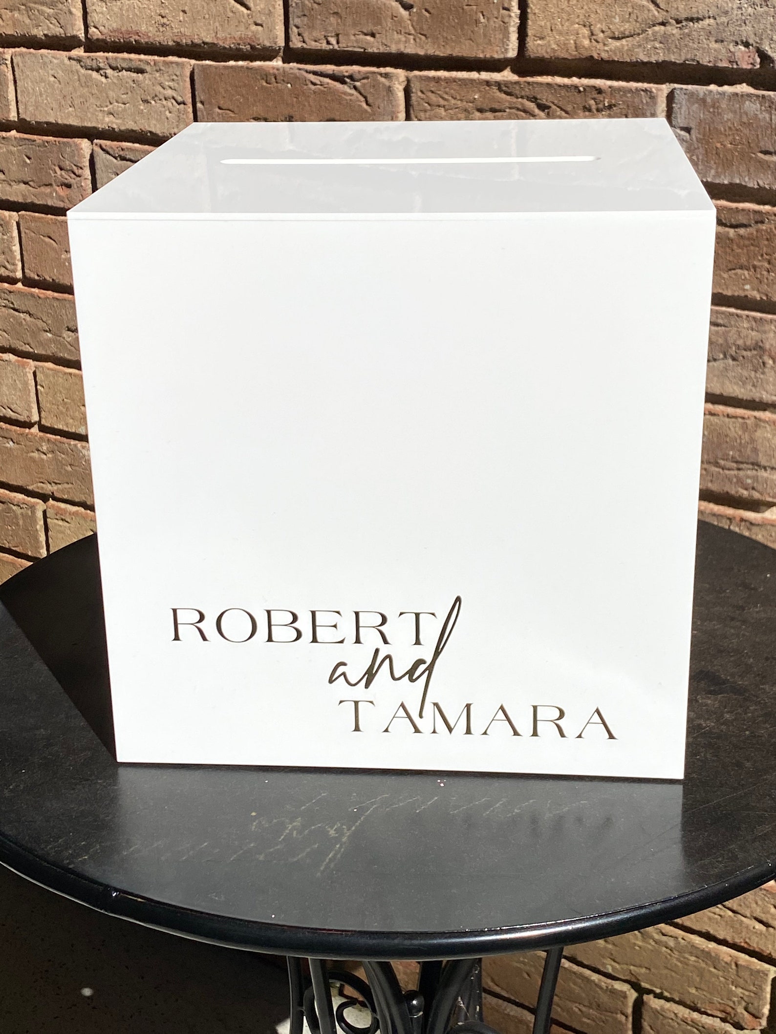 White Acrylic Card Box, Wedding Card Box, Wedding, Gift Table, Locking ...