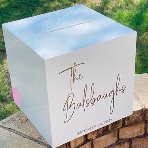 White Acrylic Card Box, Wedding Card Box, Wedding, Gift Table, Locking ...