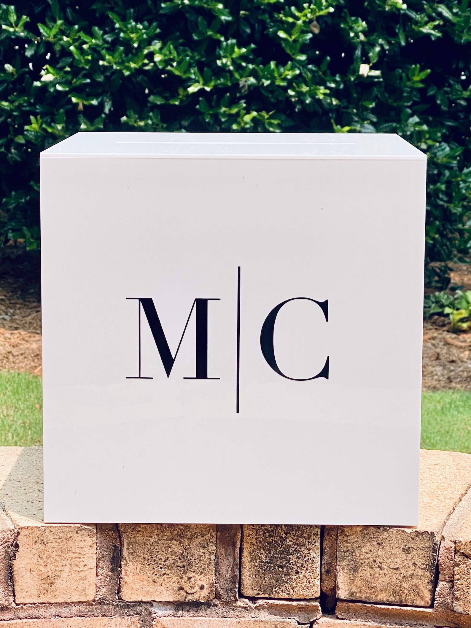 White Acrylic Card Box, Wedding Card Box, Wedding, Gift Table, Locking ...