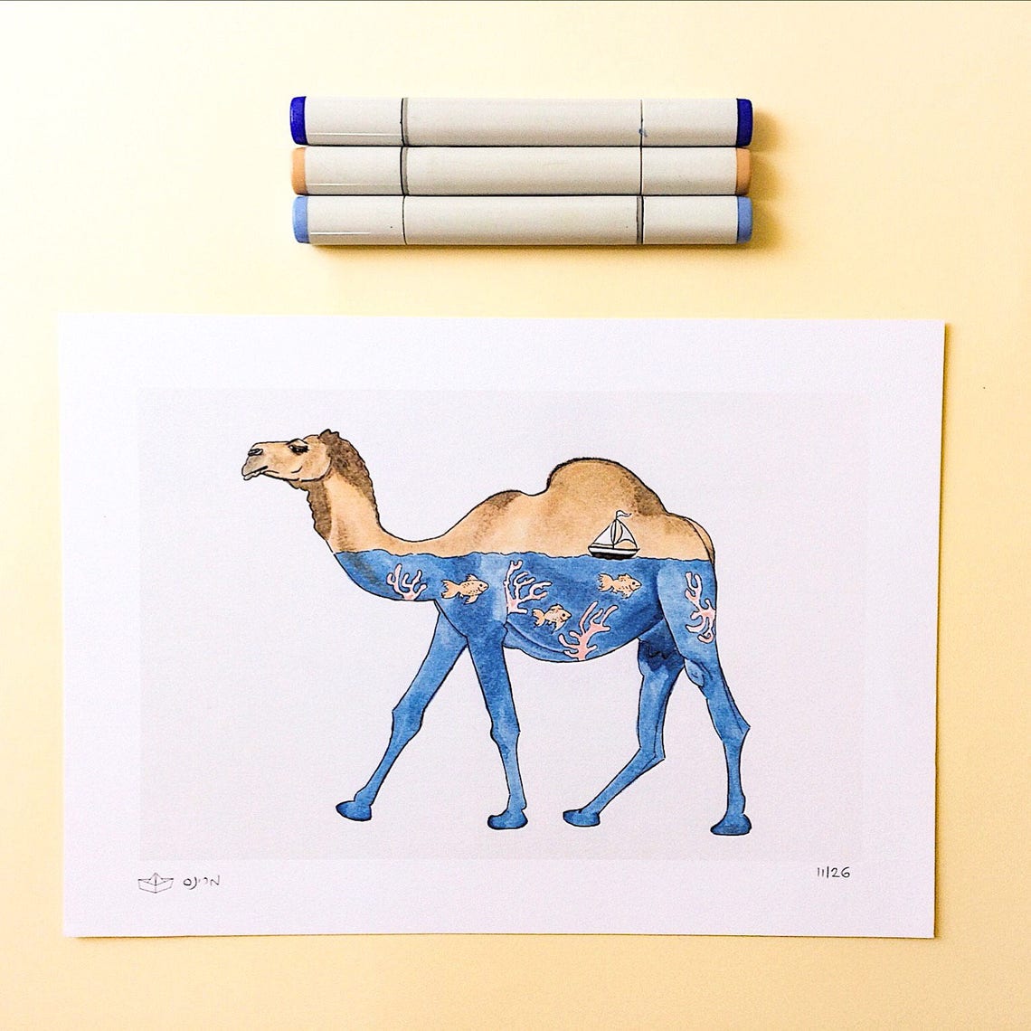 Camel Illustration Camel Art Print Desert Art Print Animal - Etsy
