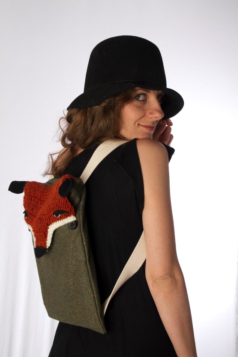 Fox Backpack Crochet Backpack Fox Bag Crocheted Fox Cute - Etsy
