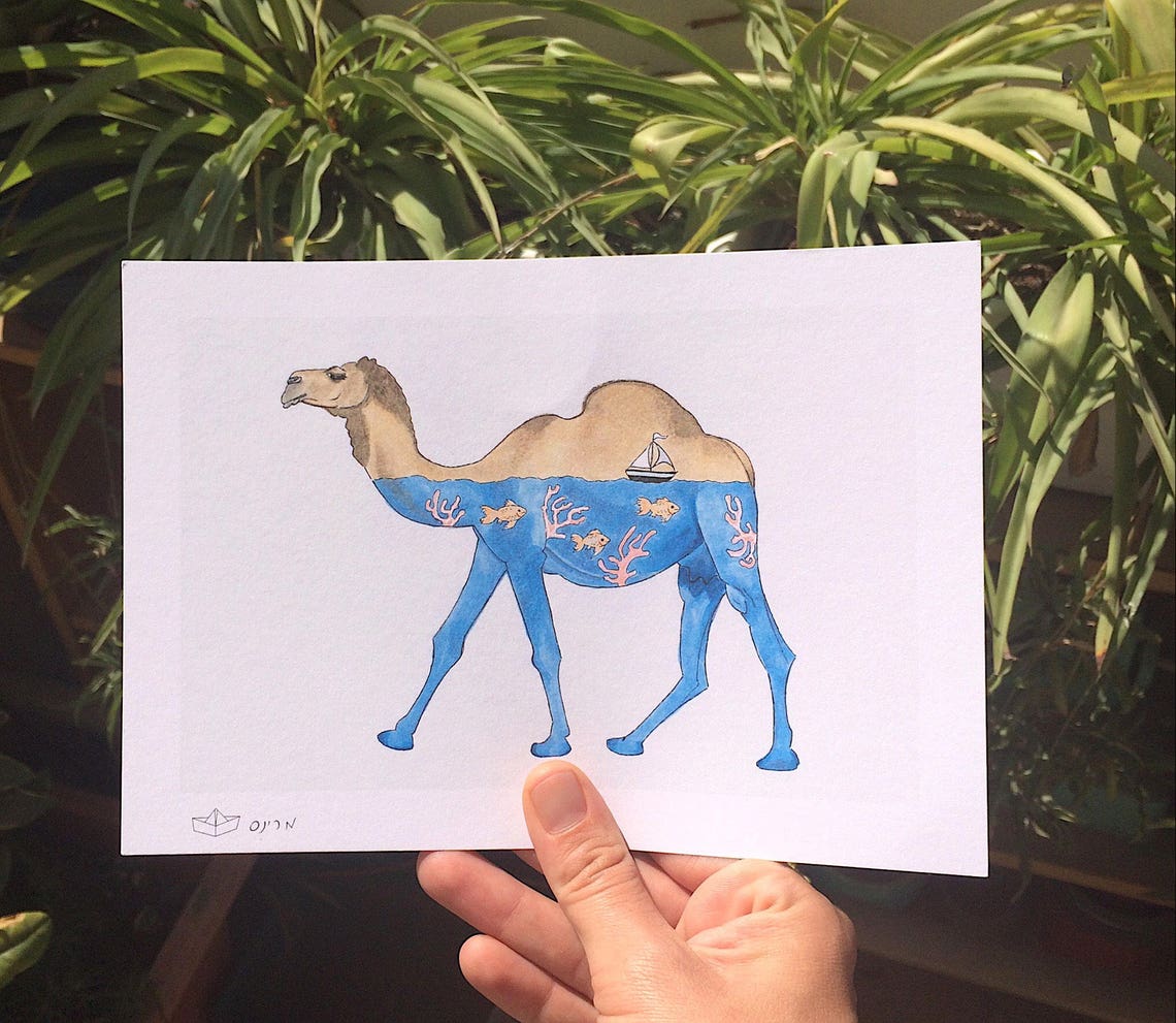 Camel Illustration Camel Art Print Desert Art Print Animal - Etsy