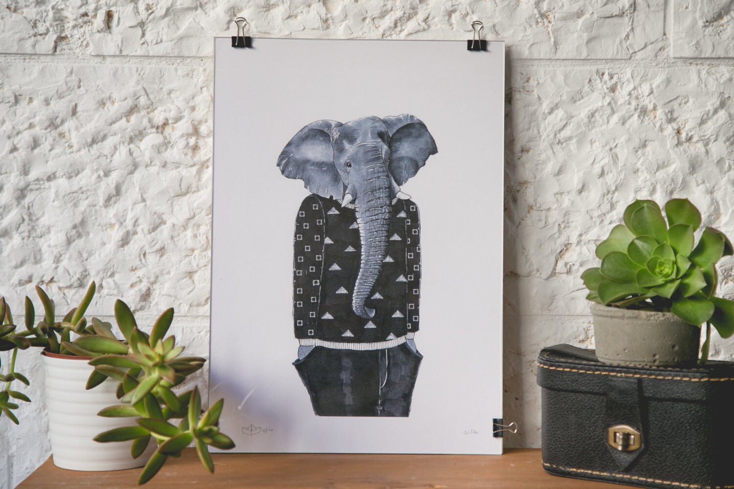 Elephant Art Print Elephant Illustration Anthropomorphic Elephant ...
