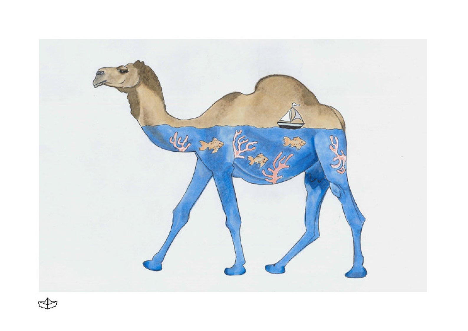 Camel Illustration, Camel Art Print, Desert Art Print, Animal Wall Art ...