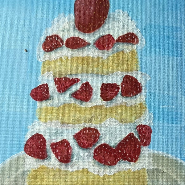 Strawberry Shortcake Painting - Etsy