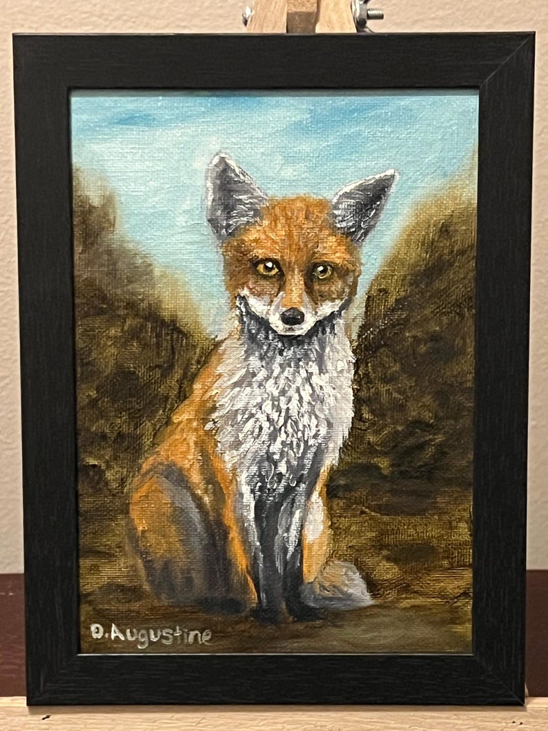 Original Fox Oil Painting on Canvas Panel 5x7. One of a Kind ...