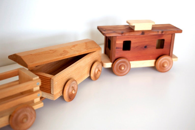 Handcrafted Wooden Toy Train Set | Etsy