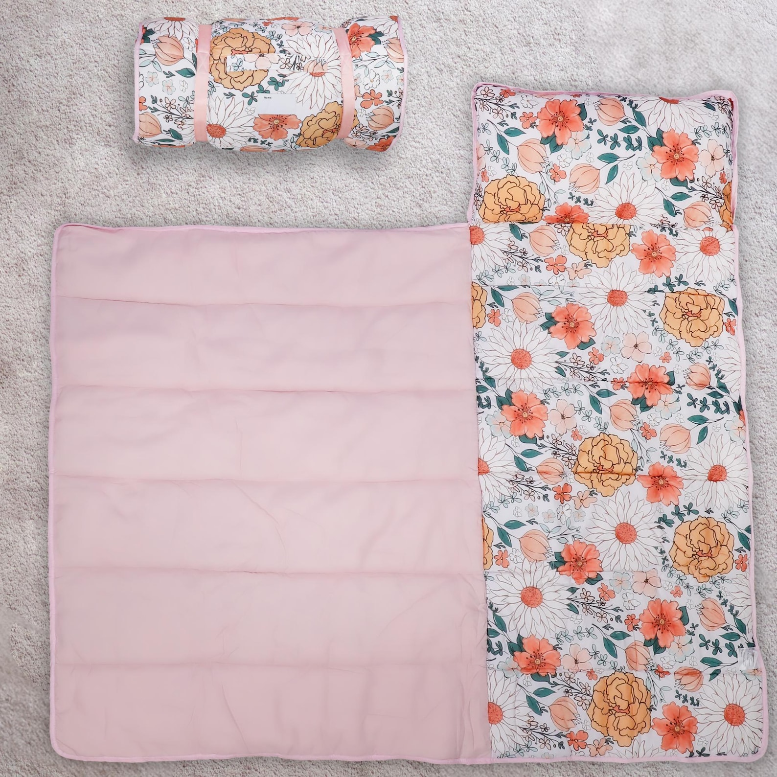 Personalized Toddler Nap Mat With Pillow and Blanket Kids Sleeping Bag ...