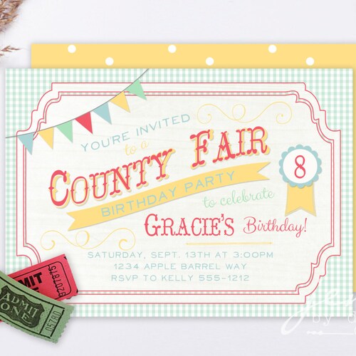 County Fair Birthday Invitation County Fair Party - Etsy