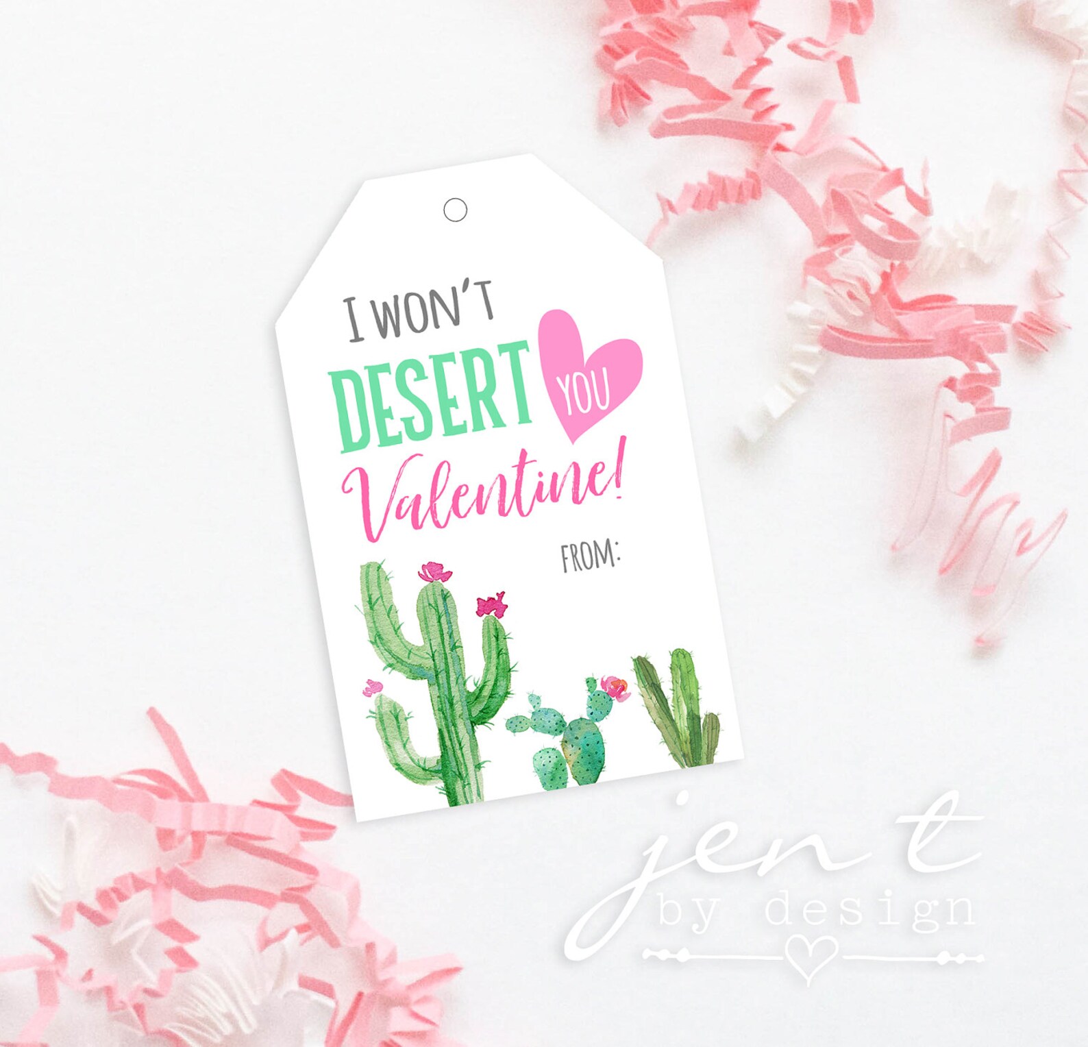 Printable Valentine Tags for Kids Cactus Valentine - Etsy
