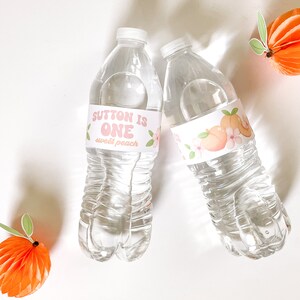 One Sweet Peach Water Bottle Labels Sweet as a Peach - Etsy