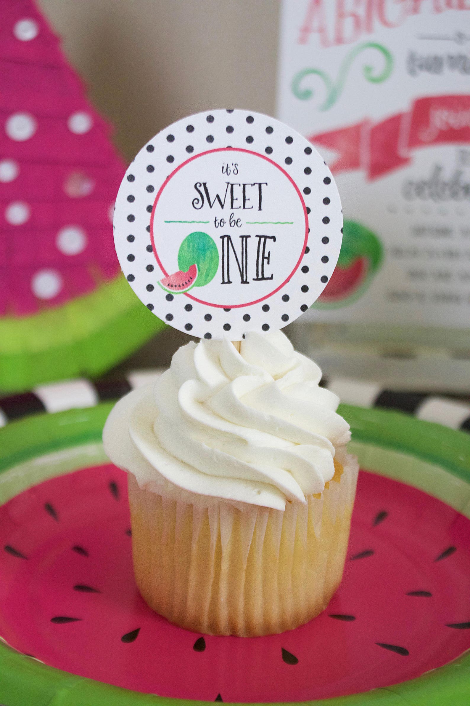 Watermelon Watermelon Party Cupcake Toppers Watermelon | Etsy
