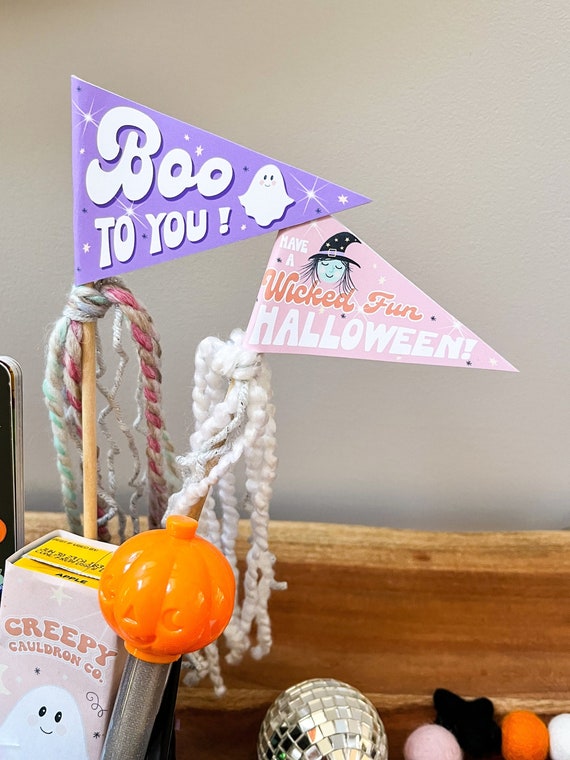 Halloween Pennant Flags INSTANT DOWNLOAD / Halloween Flags / Boo Basket ...