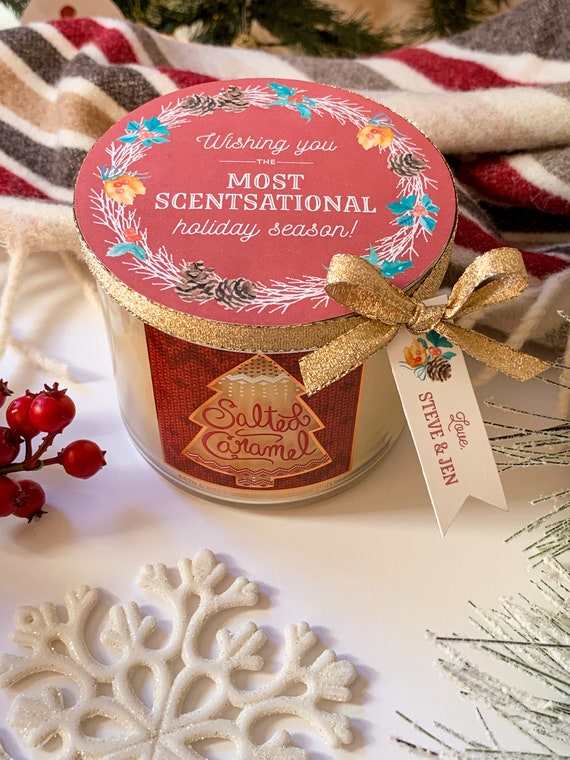 Christmas Candle Printable | Candle Gift Tag | Neighbor Christmas Gift ...