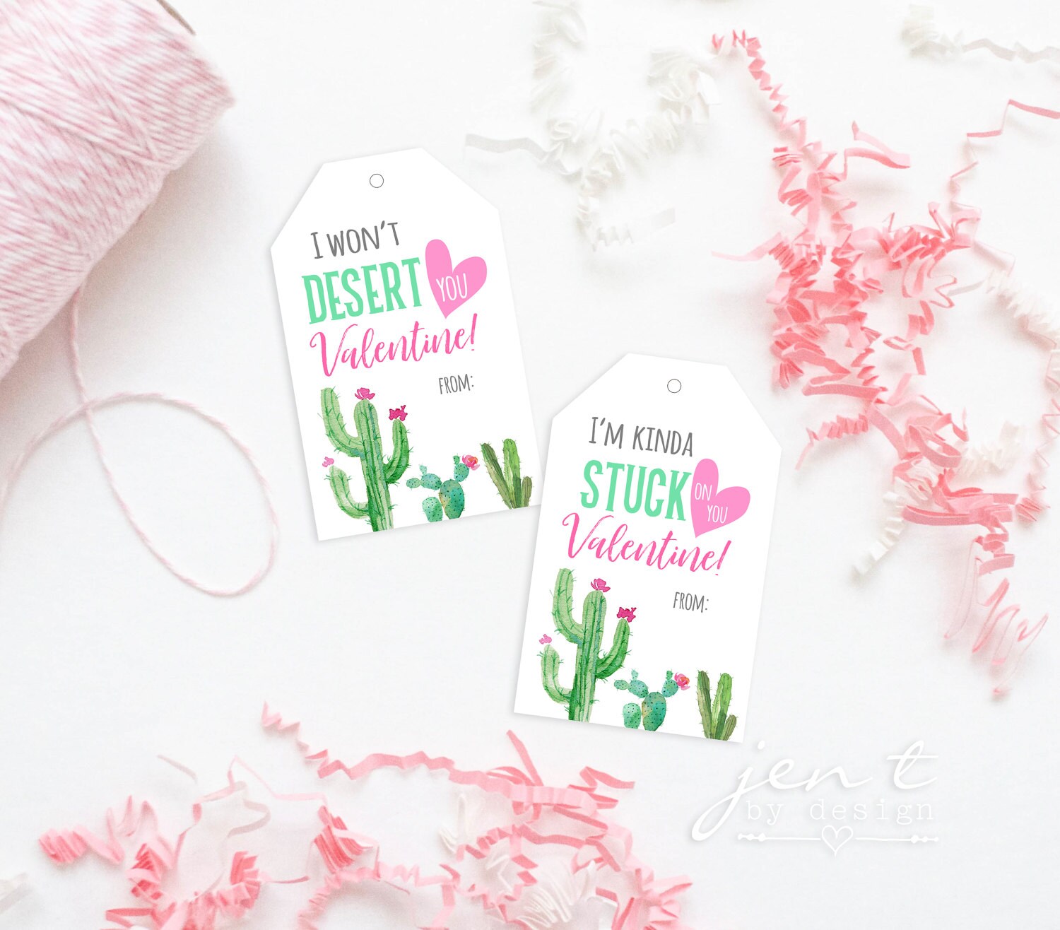 Printable Valentine Tags for Kids Cactus Valentine - Etsy
