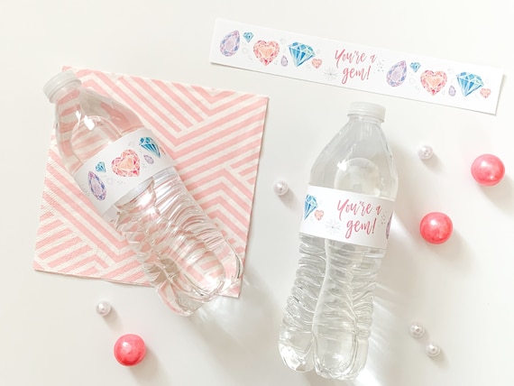 Gem Water Bottle Labels | Gem Birthday Party | She's a Gem Party ...