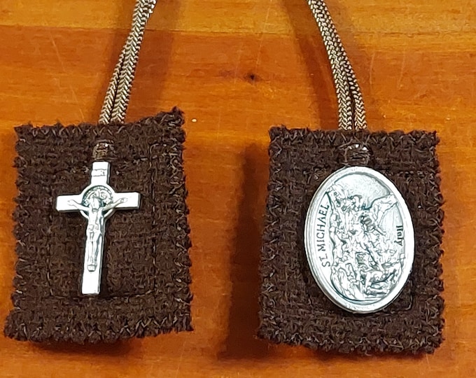 Traditional Brown Scapular Without Embroidered Design - 100% Woven Wool ...